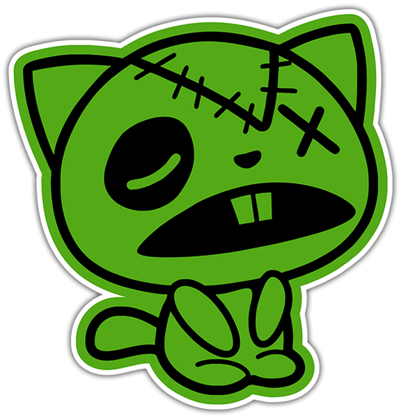 Zombie cat sticker | MuralDecal.com