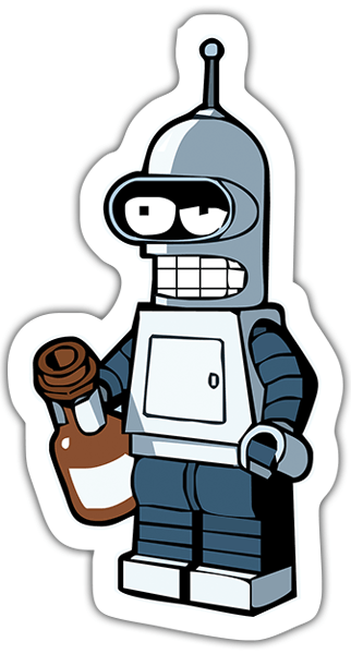 Drunken Bender sticker (Futurama) | MuralDecal.com