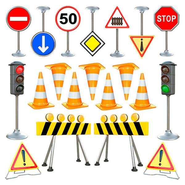 Kids wall sticker Construction Signals Kit | MuralDecal.com