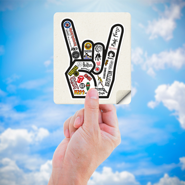 Sticker Hand Rock Logos | MuralDecal.com