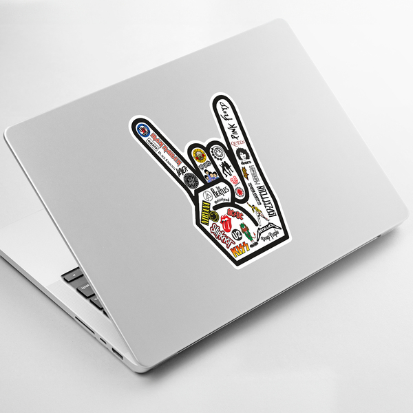 Sticker Hand Rock Logos | MuralDecal.com