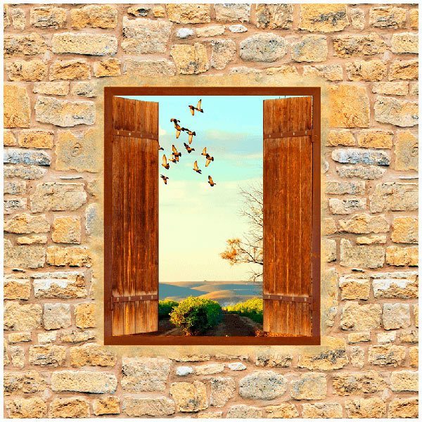 Natural Wood Window Murals