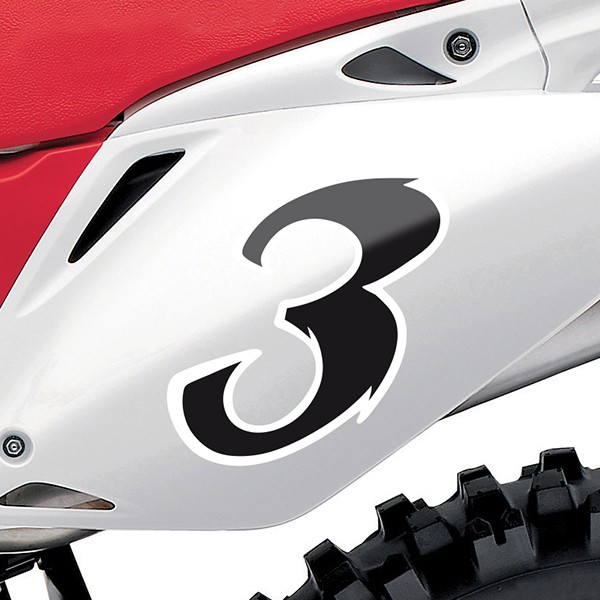 Sticker number 3 black and white