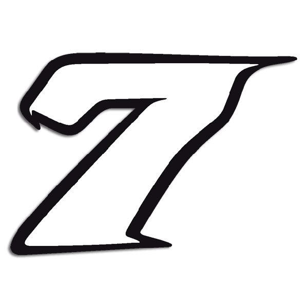 Sticker number 7 white and black