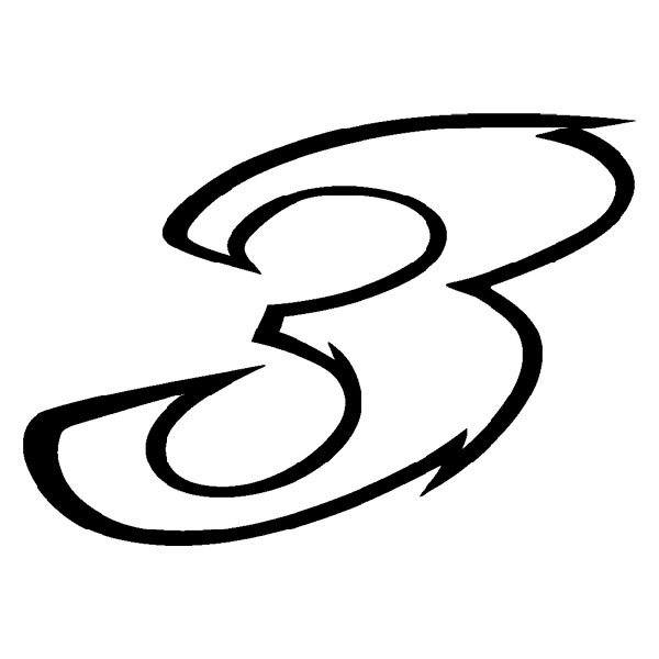 Number 3 sticker with colorful border