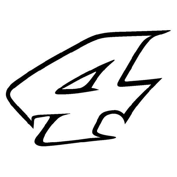 Number 4 sticker with colorful border